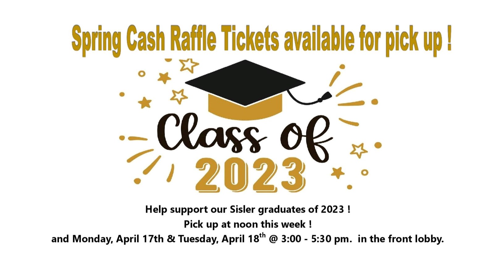 Spring Cash Raffle Tickets