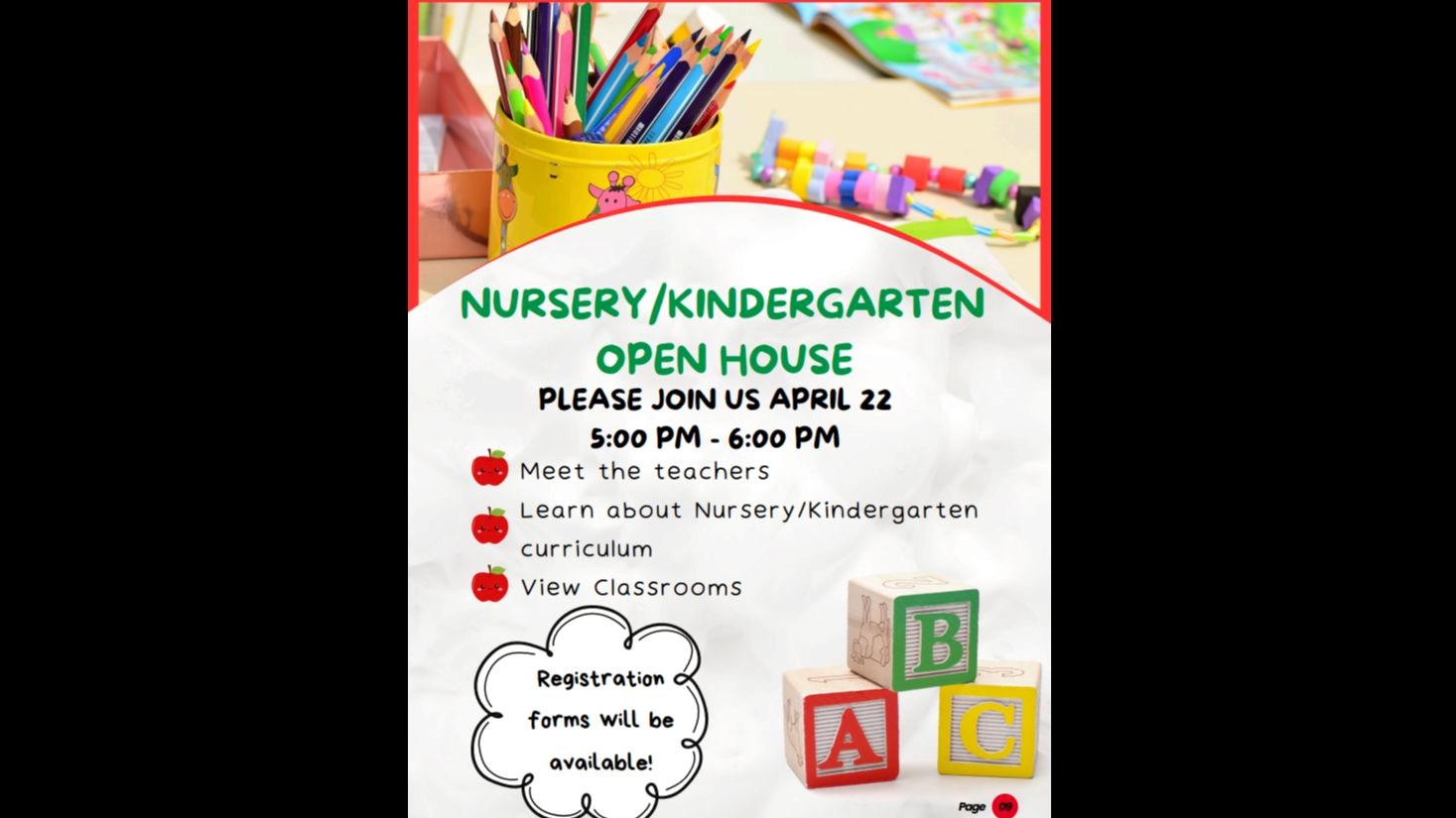 Nursery/Kindergarten Open House