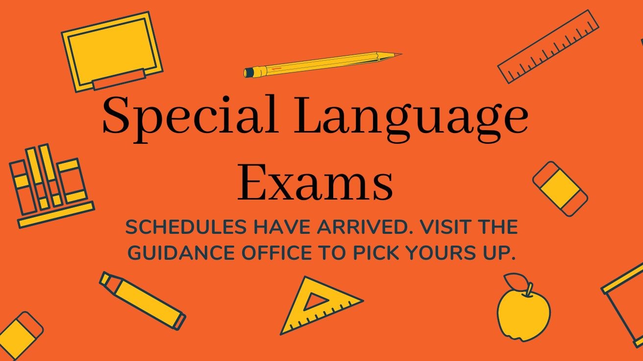 Special Language Exam Schedules